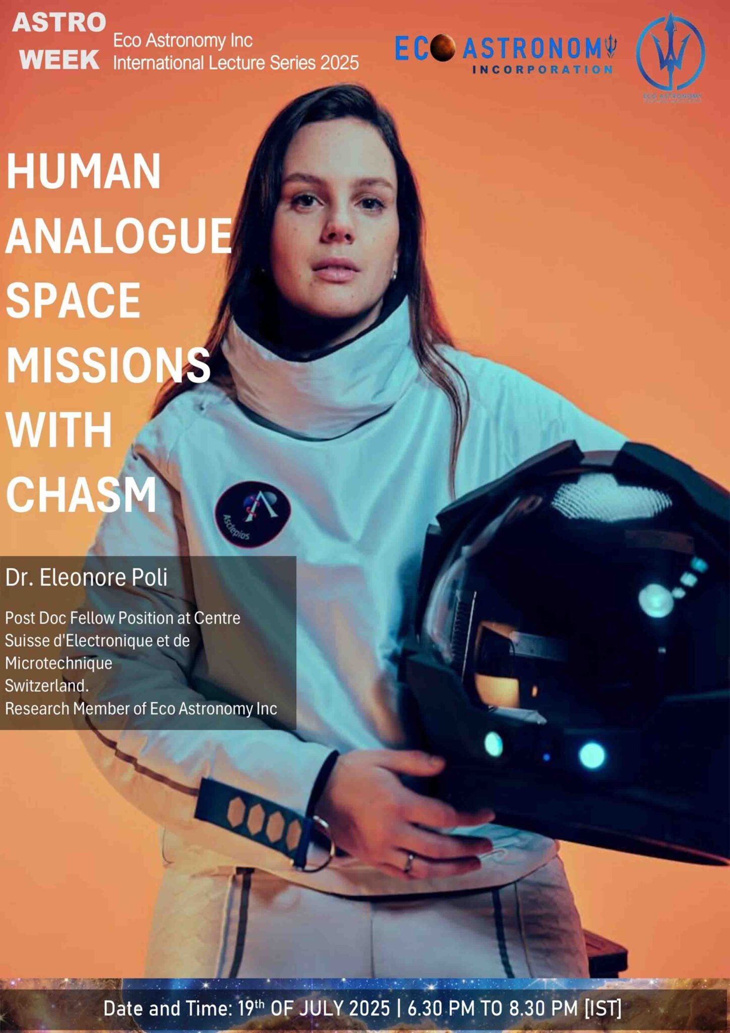 HUMAN ANALOGUE SPACE MISSIONS WITH CHASM – Eco Astronomy Inc